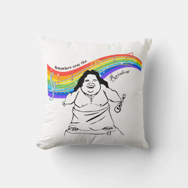 IZ Kamakawiwoʻole somewhere over the rainbow Throw Pillow | Zazzle