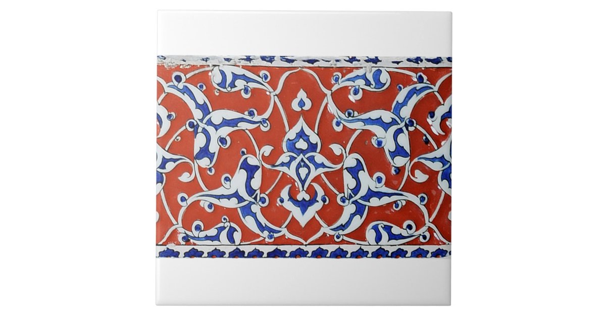 iznik tile in red color | Zazzle