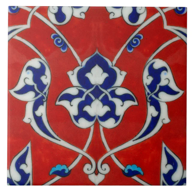 iznik tile in red colors | Zazzle