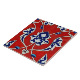 iznik tile in red colors | Zazzle