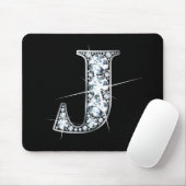 "J" Faux-"Diamond Bling" Mousepad | Zazzle