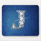 "J" Faux-"Diamond Bling" Mousepad | Zazzle.com