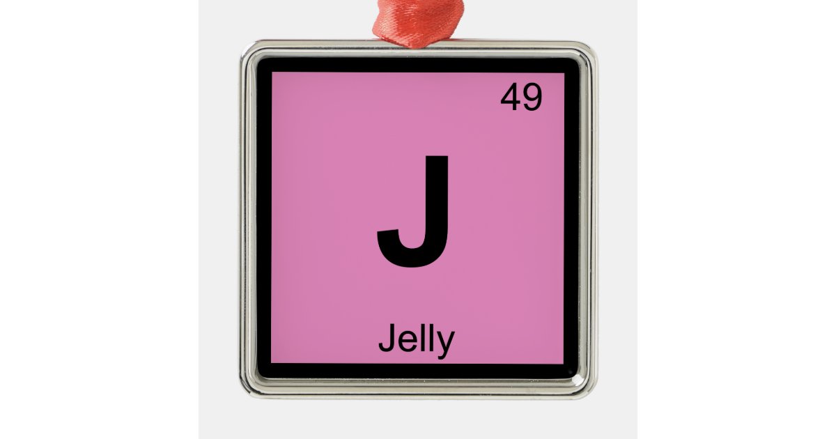 J - Jelly Chemistry Periodic Table Symbol Metal Ornament | Zazzle