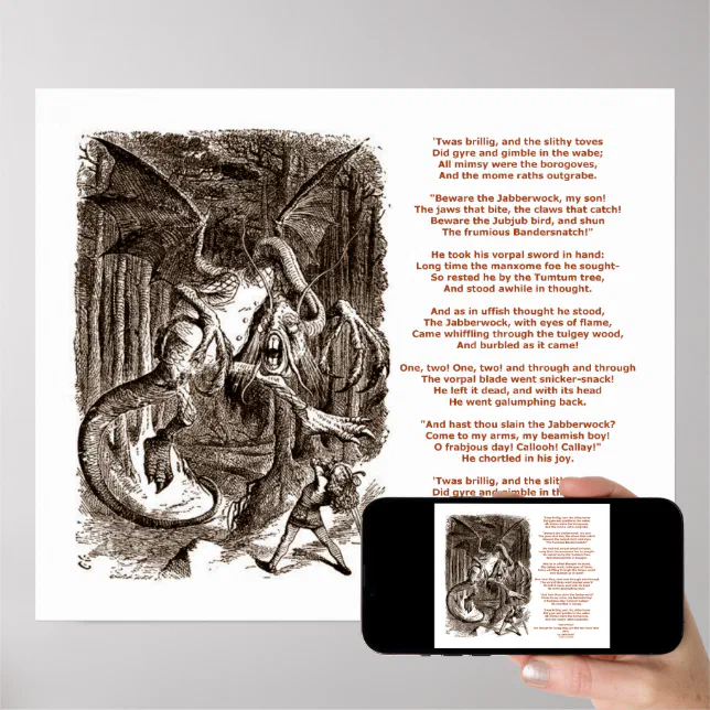 Jabberwocky Poem by Lewis Carroll Poster | Zazzle