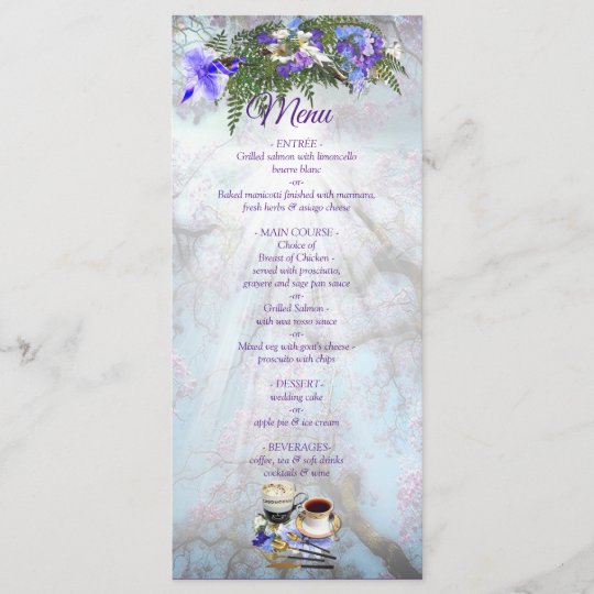 Jacaranda Blooms & Lily Bouquet Menu | Zazzle.com
