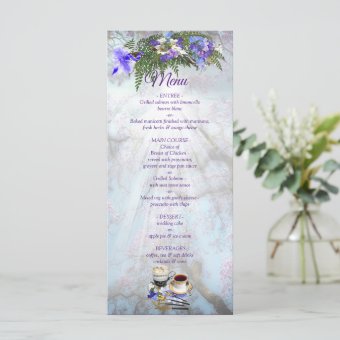 Jacaranda Blooms & Lily Bouquet Menu | Zazzle