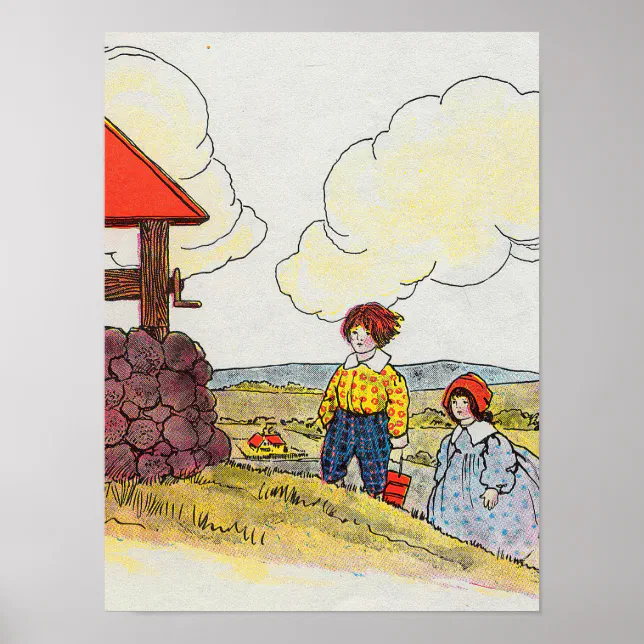 Jack and Jill went up the hill Nursery Rhyme Poster | Zazzle