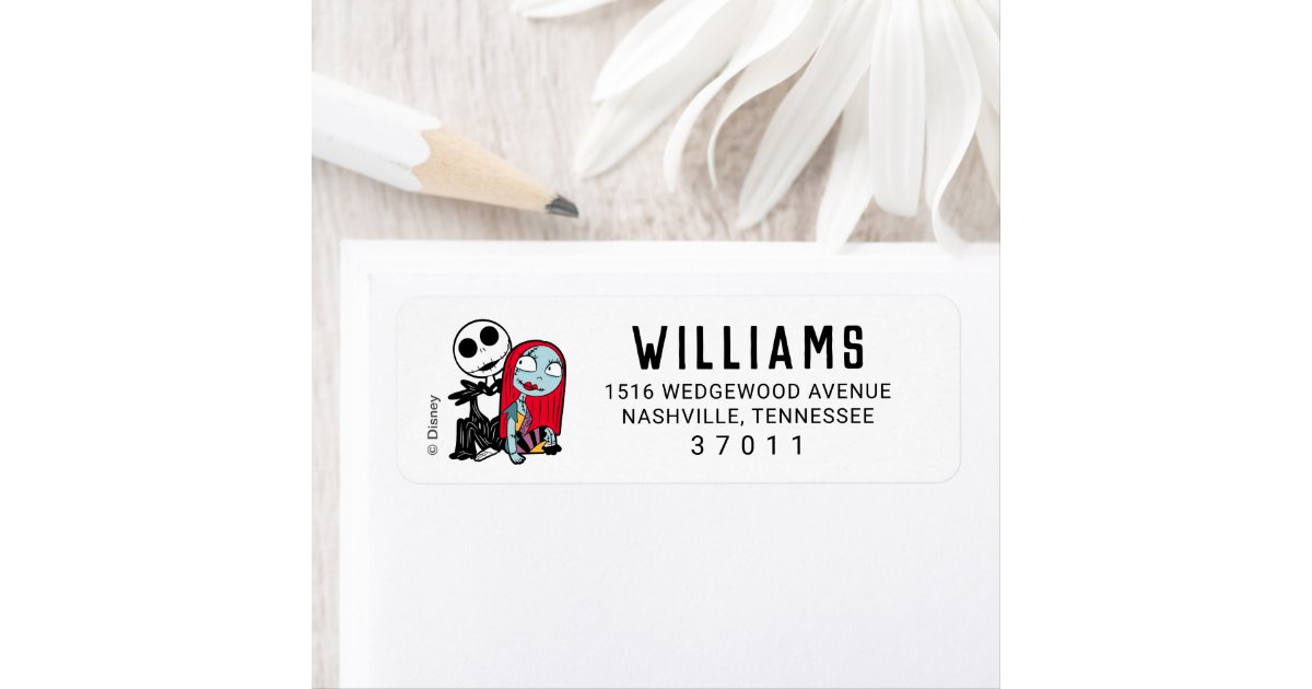 Jack and Sally Baby Shower Label | Zazzle