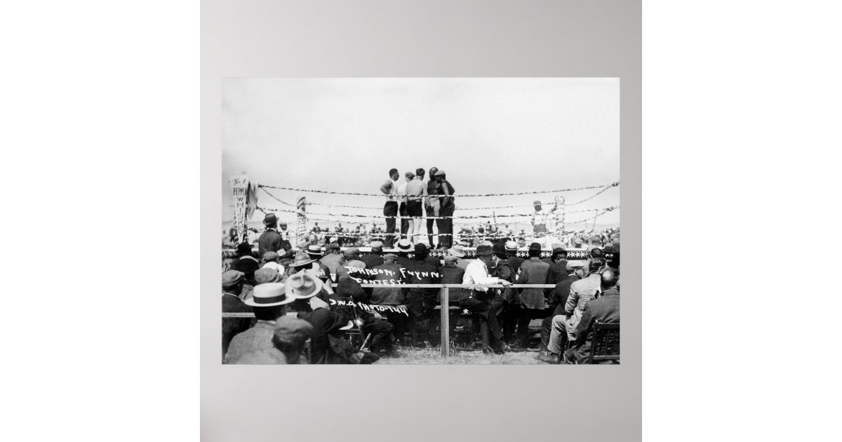 Jack Johnson vs. Fireman Jim Flynn Boxing: 1912 Poster | Zazzle