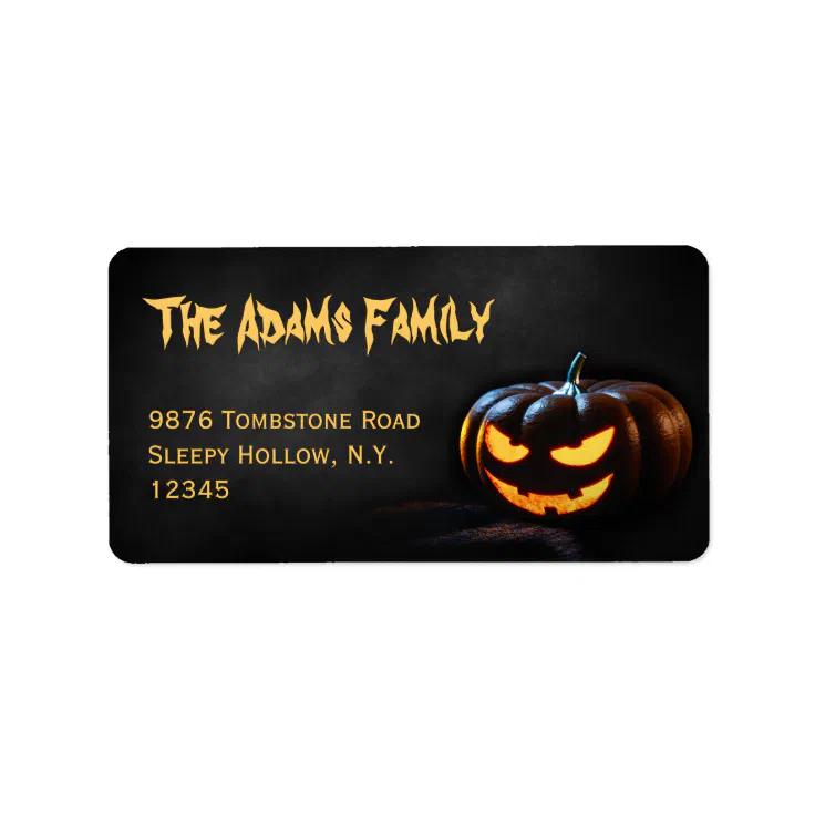 Jack-O-Lantern Halloween Address Label | Zazzle
