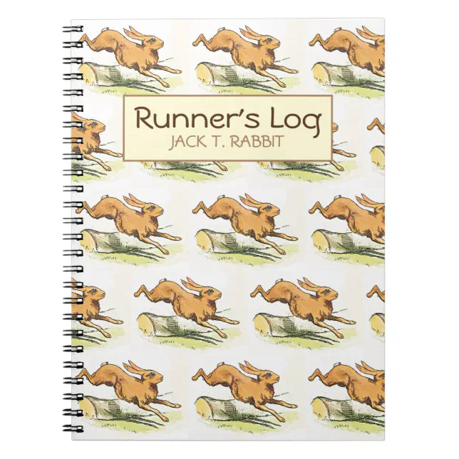 Jack Rabbit Runner's Log Personalized Running Notebook | Zazzle