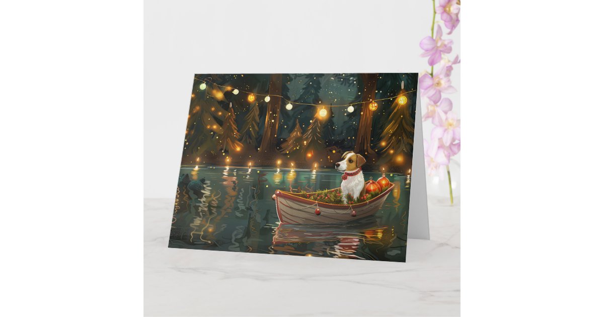 Jack Russell Christmas Festive Voyage Card | Zazzle
