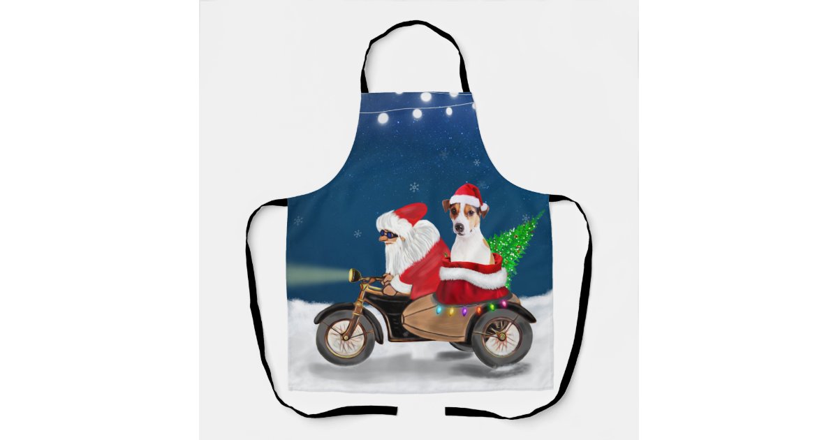 Jack Russell Dog Christmas Santa Claus Apron | Zazzle