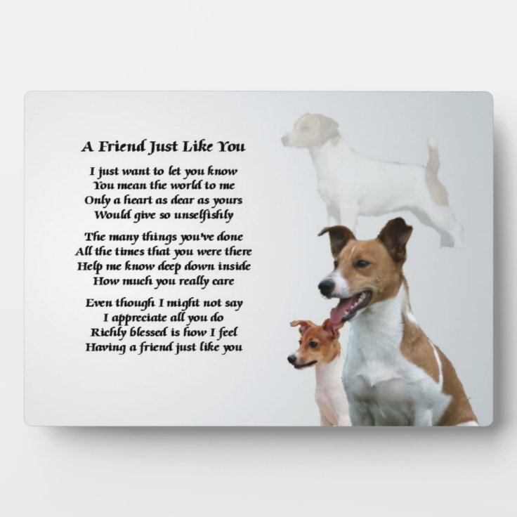 Jack Russell Dog Friend Poem Plaque | Zazzle