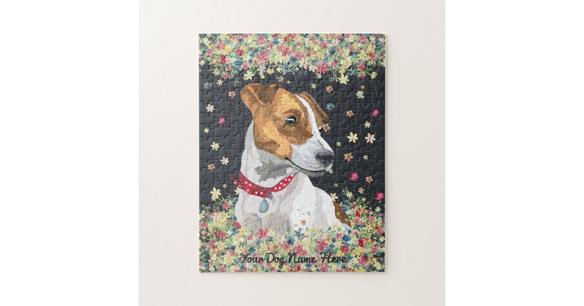 Jack Russell Terrier black Jigsaw Puzzle | Zazzle