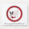 Jack Russell Terrier Christmas Tartan Mouse Pad | Zazzle