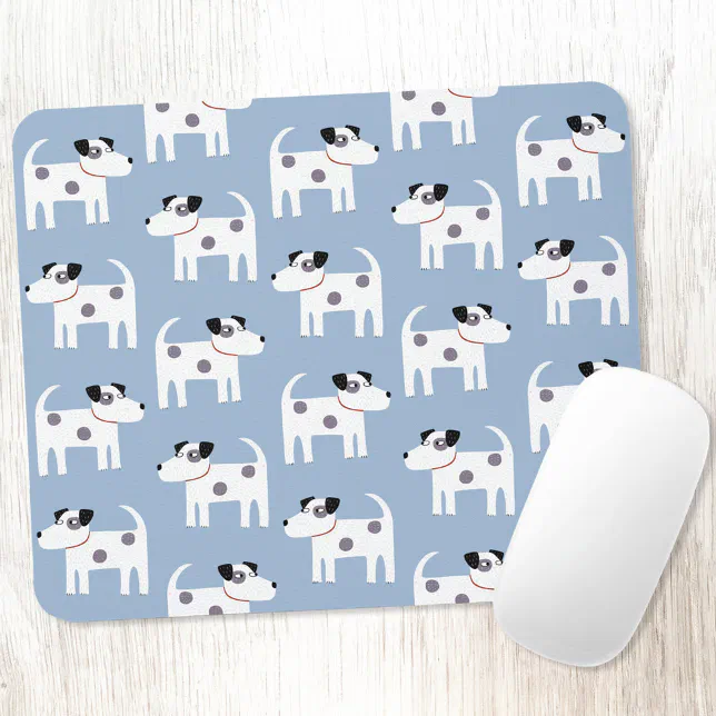 Jack Russell Terrier Dog Blue Mouse Pad | Zazzle