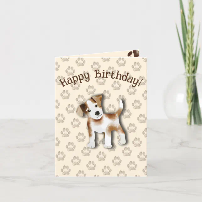 Jack Russell Terrier Happy Birthday Editable Thank You Card | Zazzle