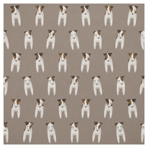 Jack Russell Terrier Cartoon Fabric | Zazzle.com