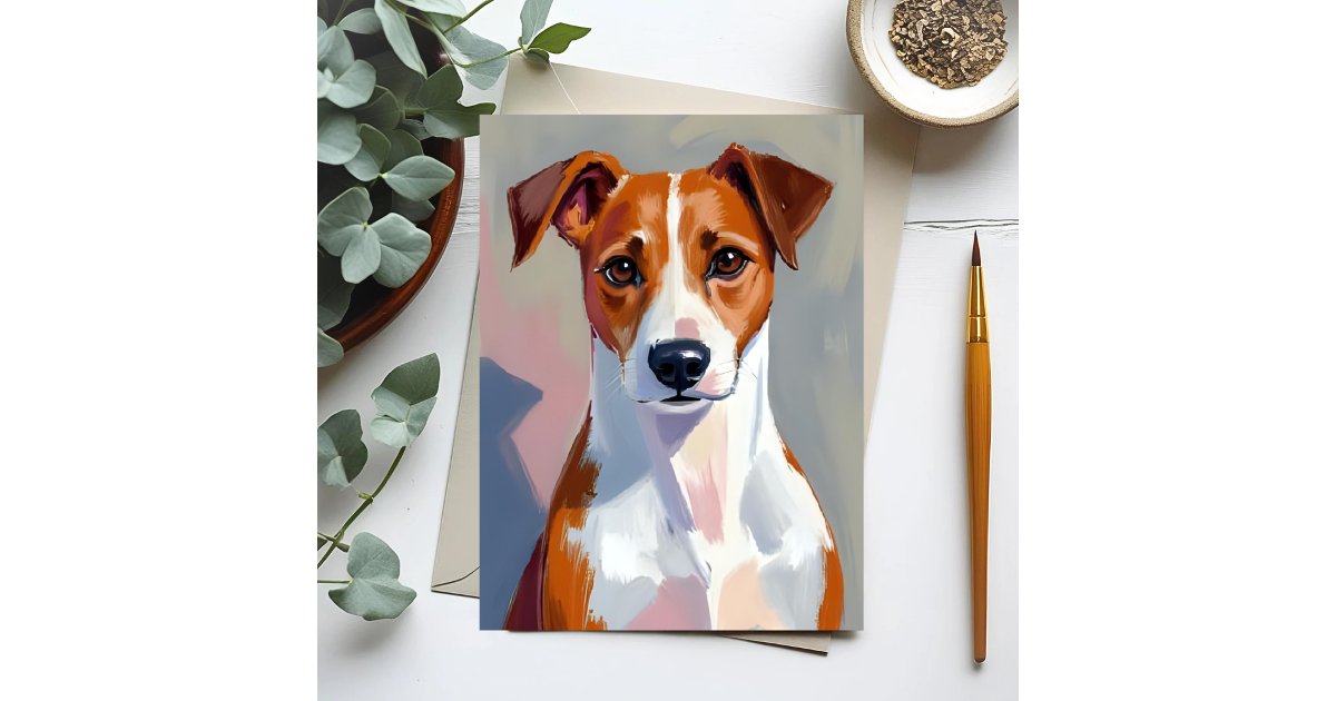 Jack Russell Terrier Painting Dog Pet Postcard | Zazzle