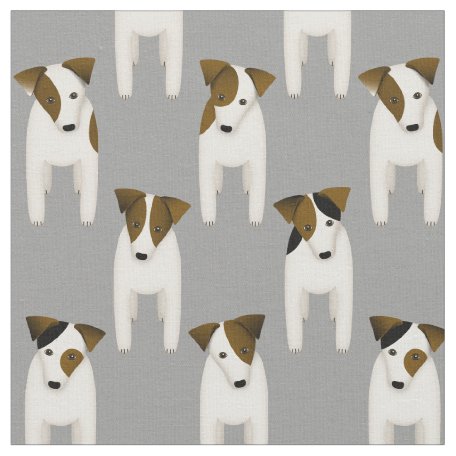 Jack Russell Terriers cute dogs pattern Fabric | Zazzle