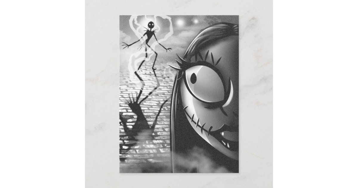 Jack & Sally | Misfit Love Postcard | Zazzle