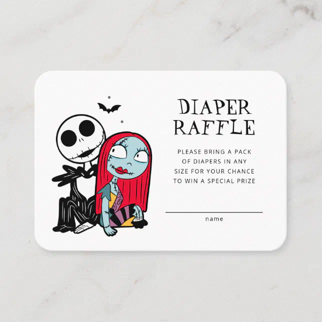 Jack Skellington and Sally Baby Shower Place Card | Zazzle
