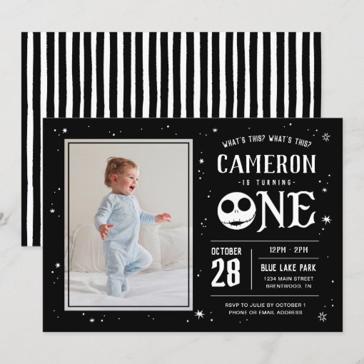 Jack Skellington First Birthday - ONE Photo Invitation | Zazzle