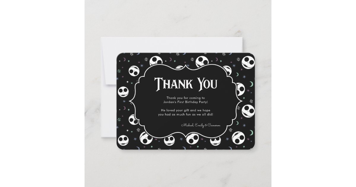 Jack Skellington First Birthday - Thank You Invitation | Zazzle