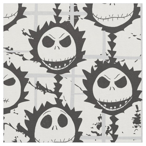 Many Faces of Jack Skellington - Pattern Fabric | Zazzle