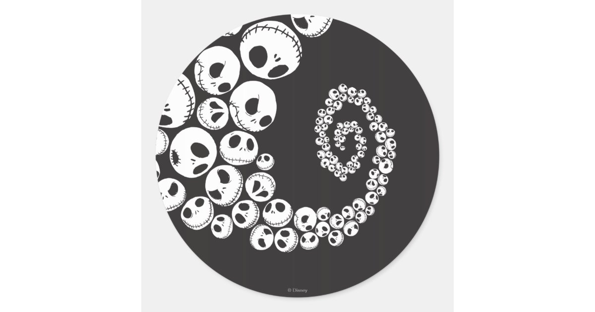Jack Skellington | Skull Swirl Classic Round Sticker | Zazzle