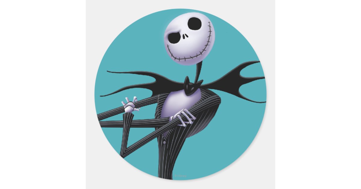 Jack Skellington | Standing Classic Round Sticker | Zazzle