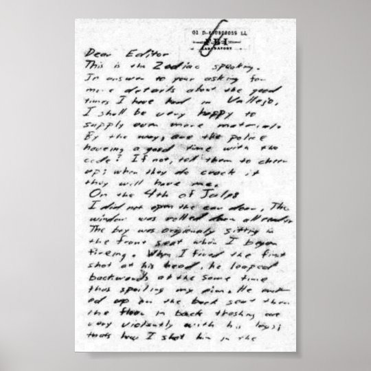 Jack The Ripper Letter Poster | Zazzle.com