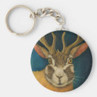 Jackalope on Dark Brown Wood Keychain | Zazzle.com