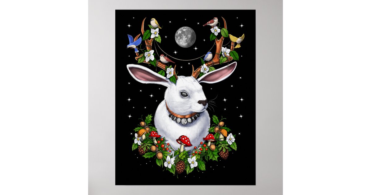 Jackalope Rabbit Poster | Zazzle