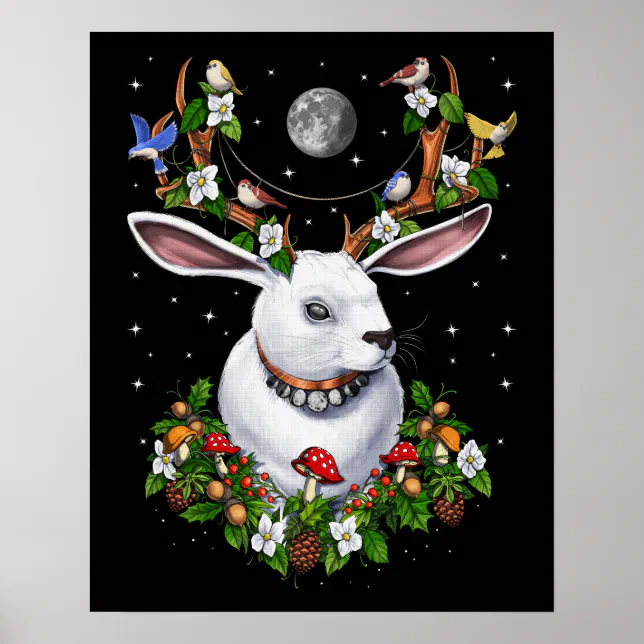 Jackalope Rabbit Poster | Zazzle
