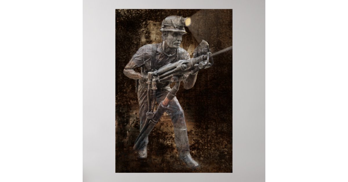 JACKLEG DRILLING by MINER Poster | Zazzle