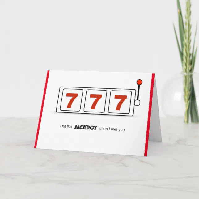 JACKPOT Anniversary Card, white envelopes included Card | Zazzle