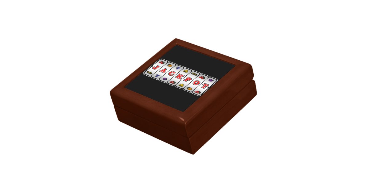 Jackpot Slot Machine Gift Box (dark) | Zazzle