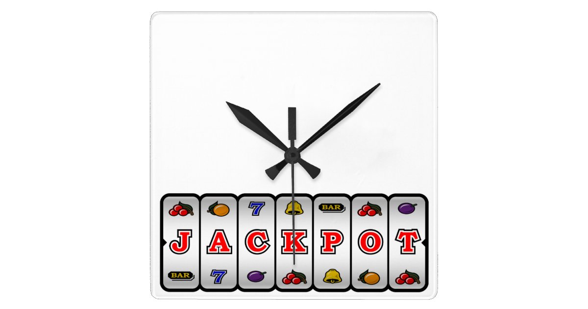 Jackpot Slot Machine Wall Clock (light) | Zazzle.com