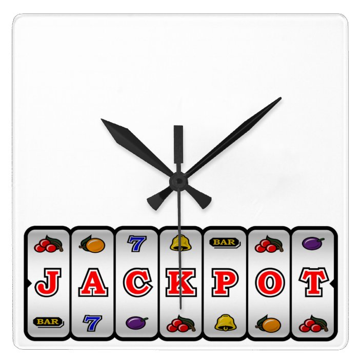 Jackpot Slot Machine Wall Clock (light) | Zazzle.com