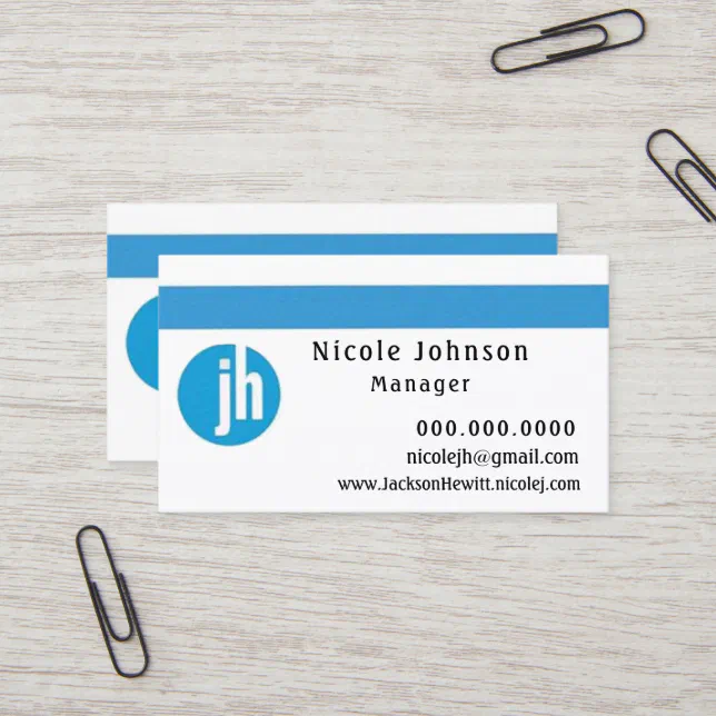 Jackson Hewitt Blue Business Card | Zazzle