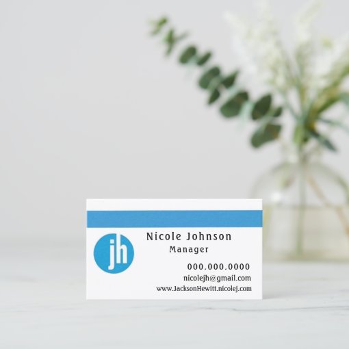 Jackson Hewitt Blue Business Card | Zazzle