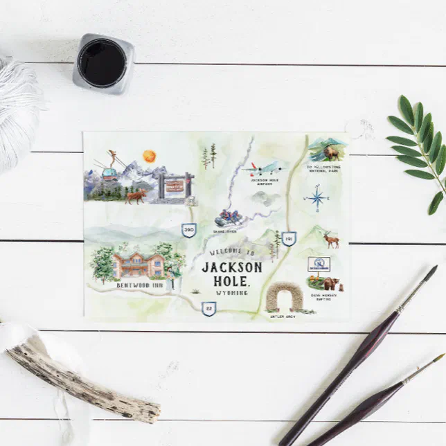 Jackson Hole | Destination Wedding Map Invitation | Zazzle