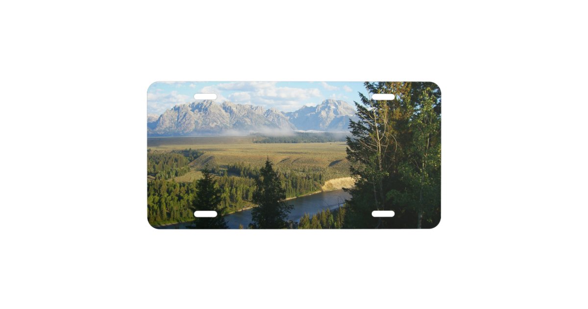 Jackson Hole Mountains and River License Plate | Zazzle