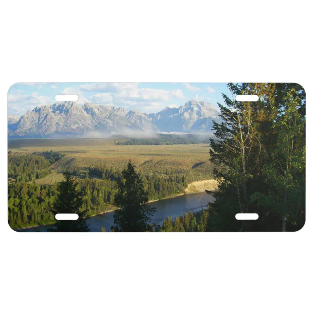 Jackson Hole Mountains and River License Plate | Zazzle
