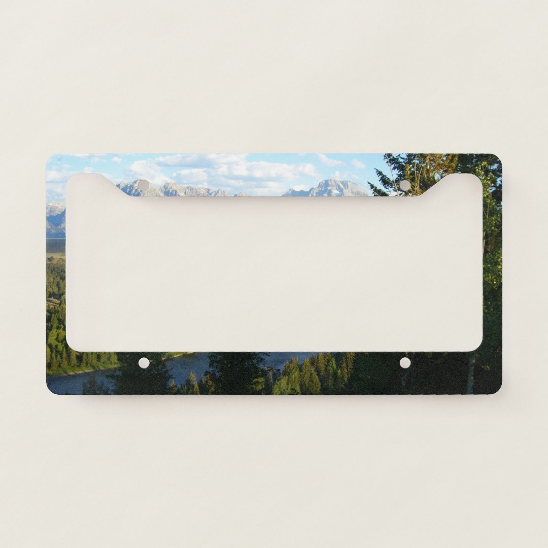 Jackson Hole Mountains and River License Plate Frame | Zazzle