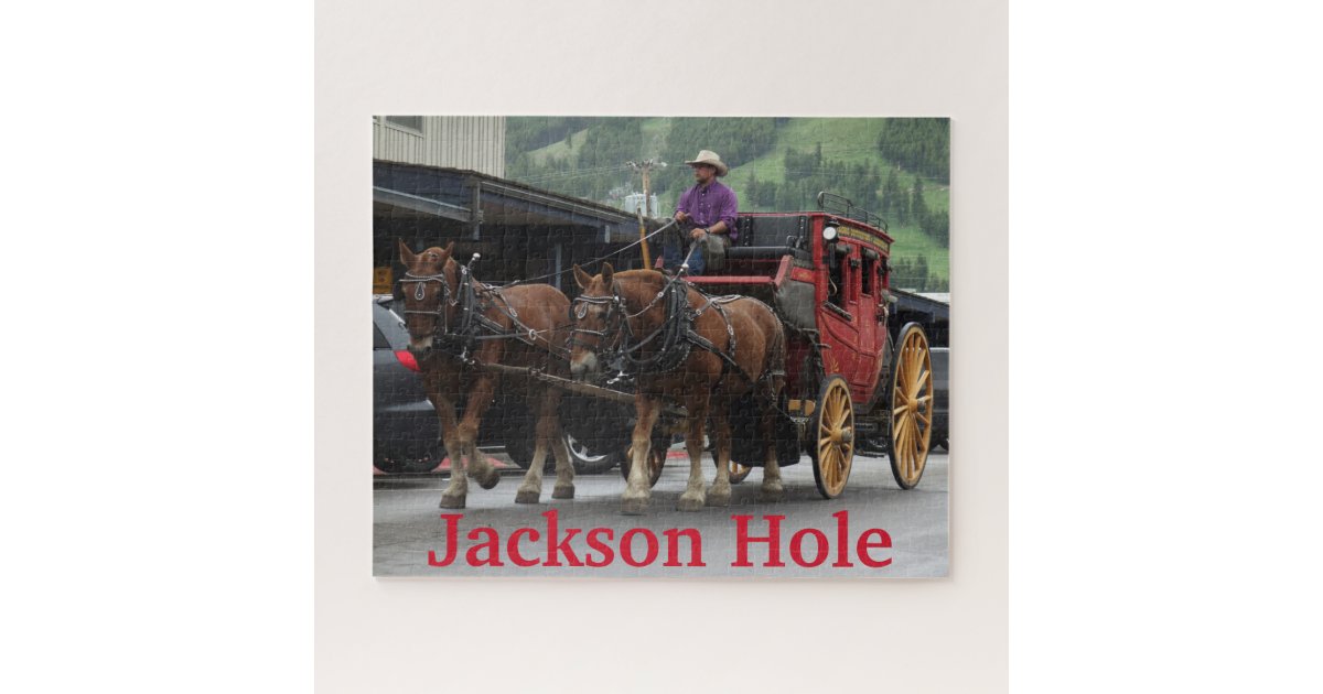 Jackson Hole Wyoming Stagecoach Jigsaw Puzzle | Zazzle