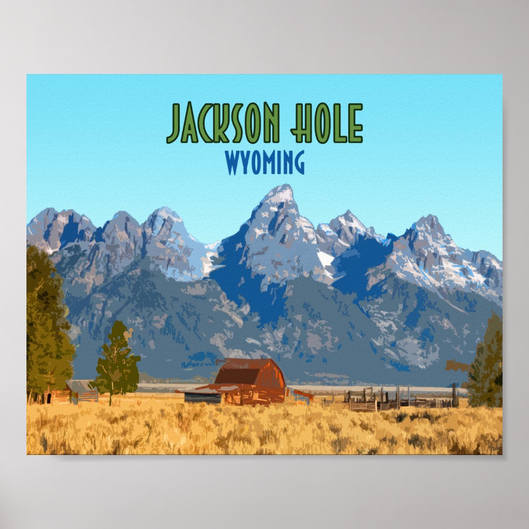 Jackson Hole Wyoming Vintage Poster | Zazzle