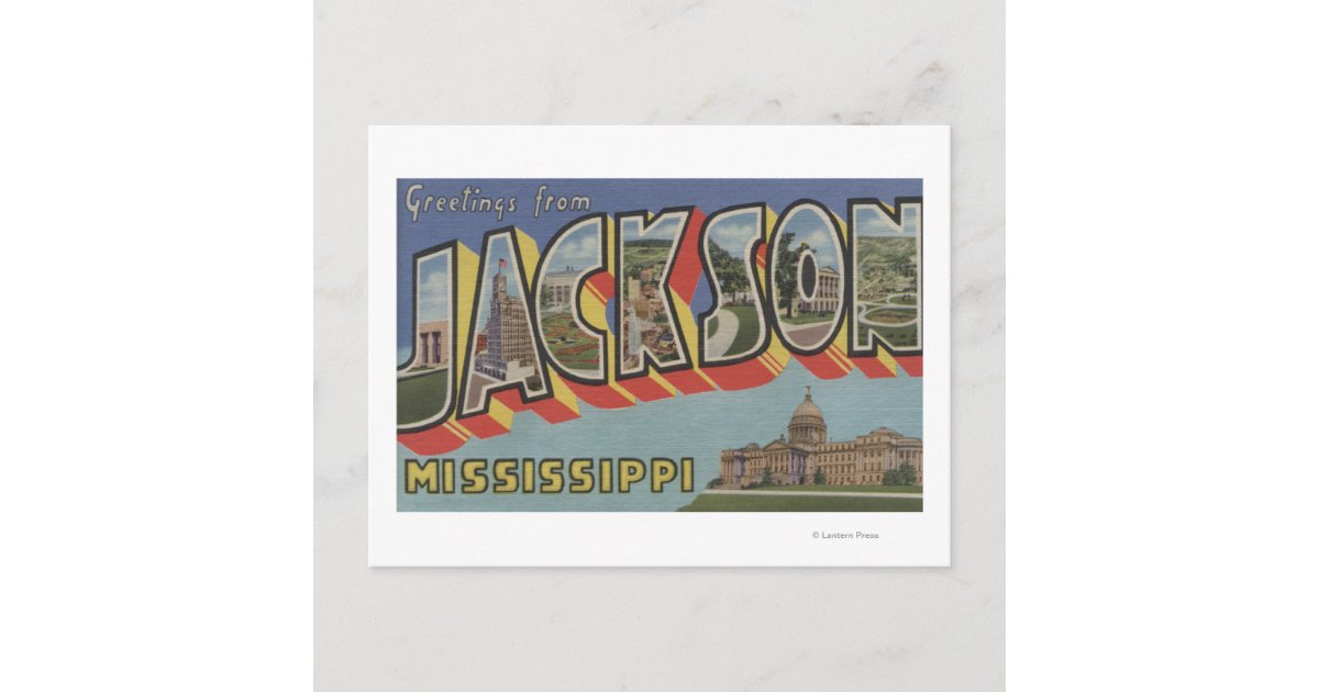 Jackson, Mississippi - Large Letter Scenes Postcard | Zazzle